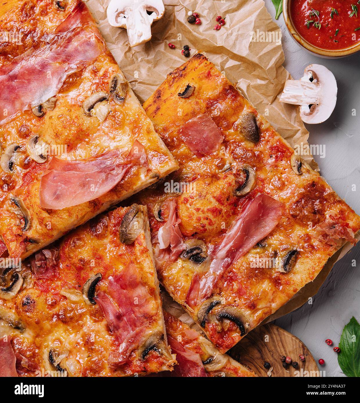Slice pizza lies on hi-res stock photography and images - Alamy