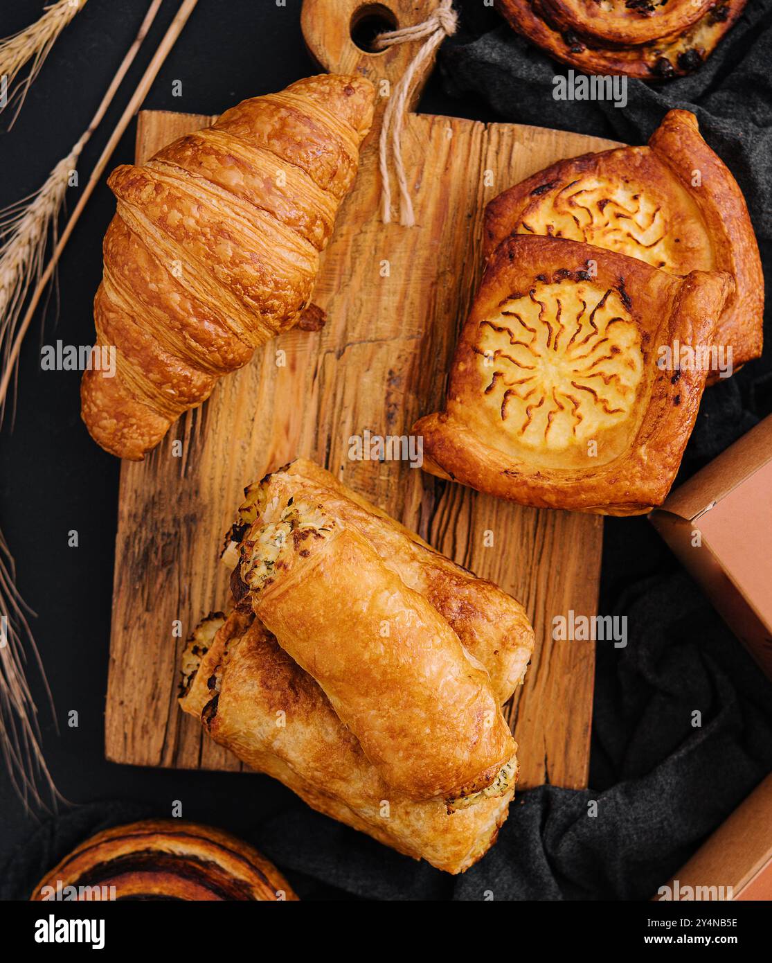 different pastries with boxes for delivery Stock Photo - Alamy