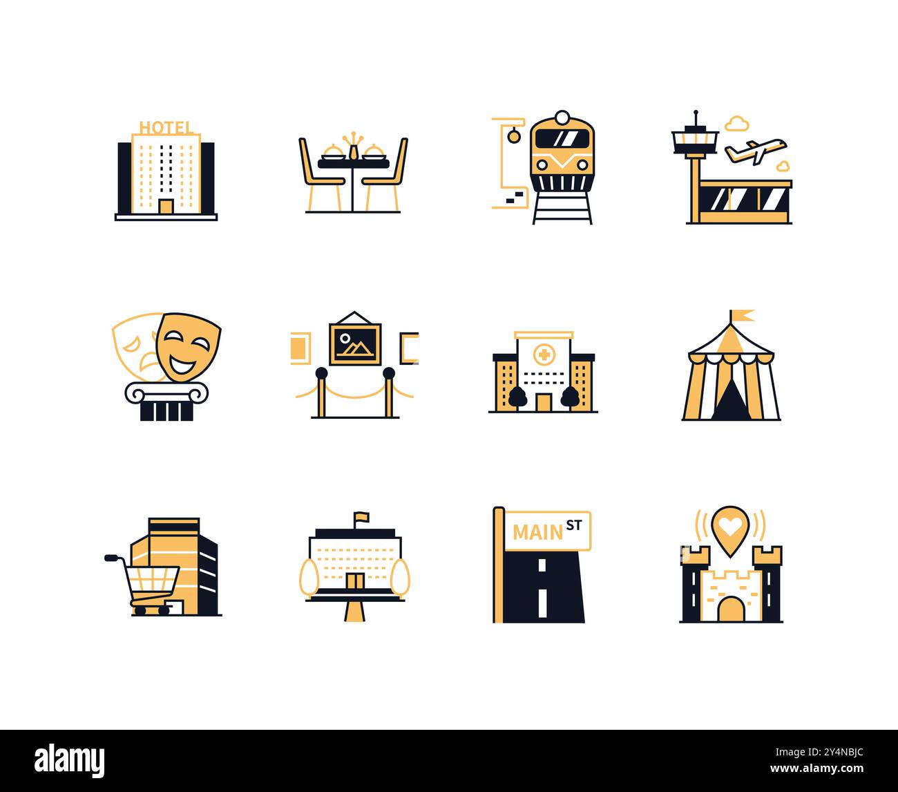 Main street station hotel Stock Vector Images - Alamy