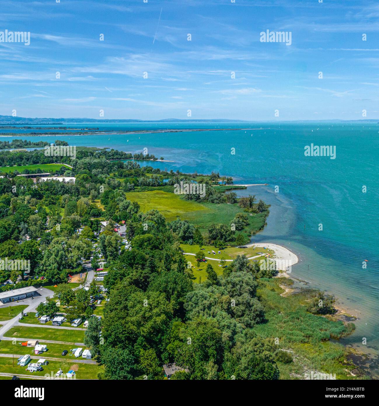 View of the Bregenz region on Lake Constance near Mehrerau Stock Photo ...