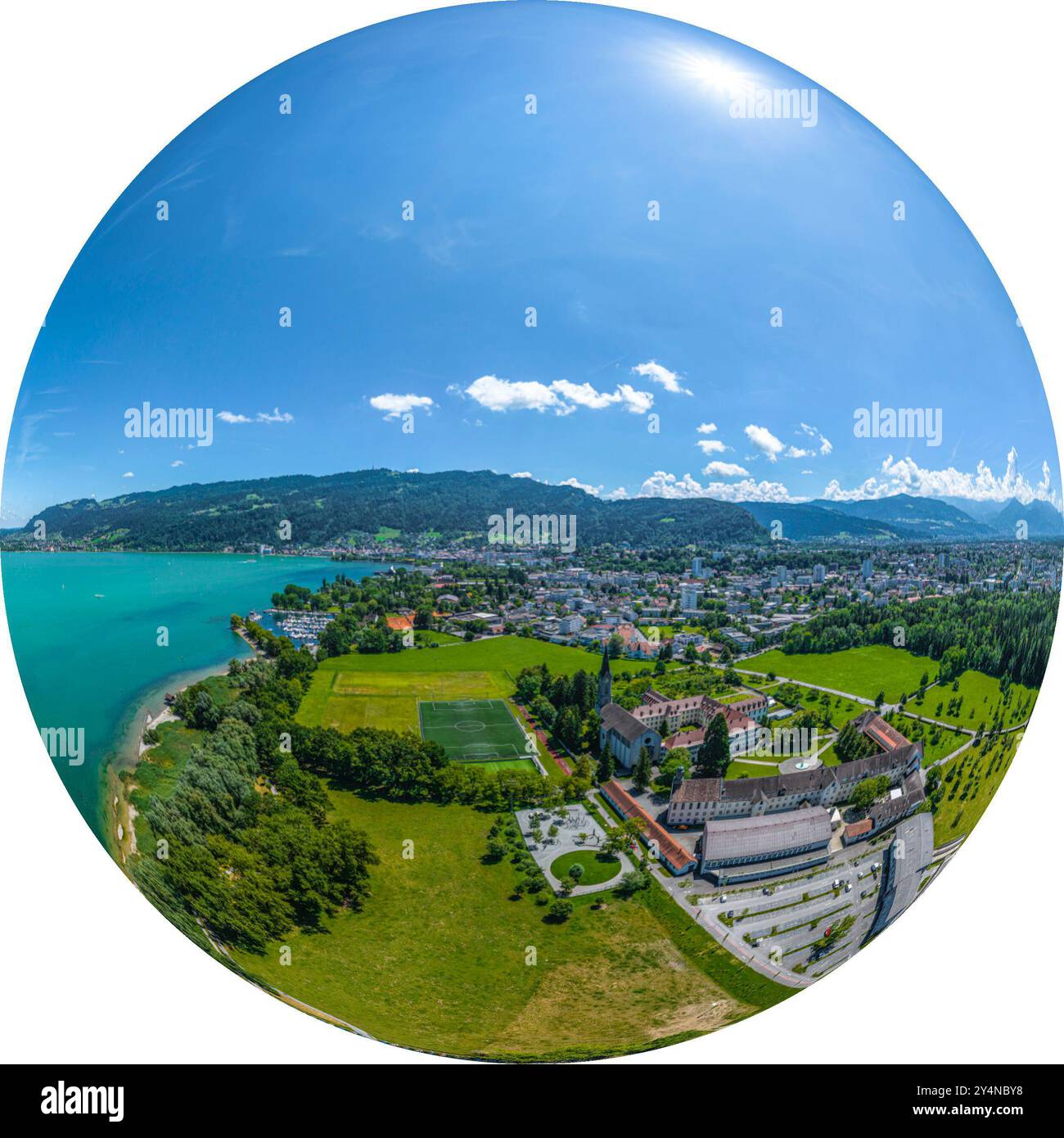 View of the Bregenz region on Lake Constance near Mehrerau Stock Photo ...