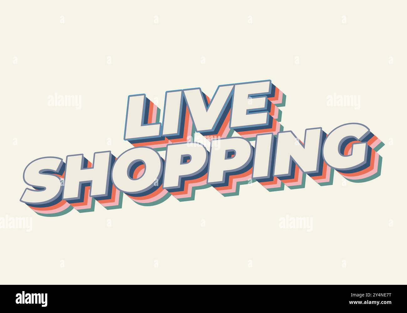 Live shopping. Text effect design in 3D style with eye catching colors ...