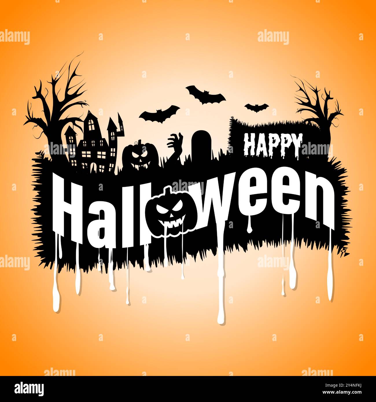 Vector illustration of Happy Halloween social media feed template Stock ...