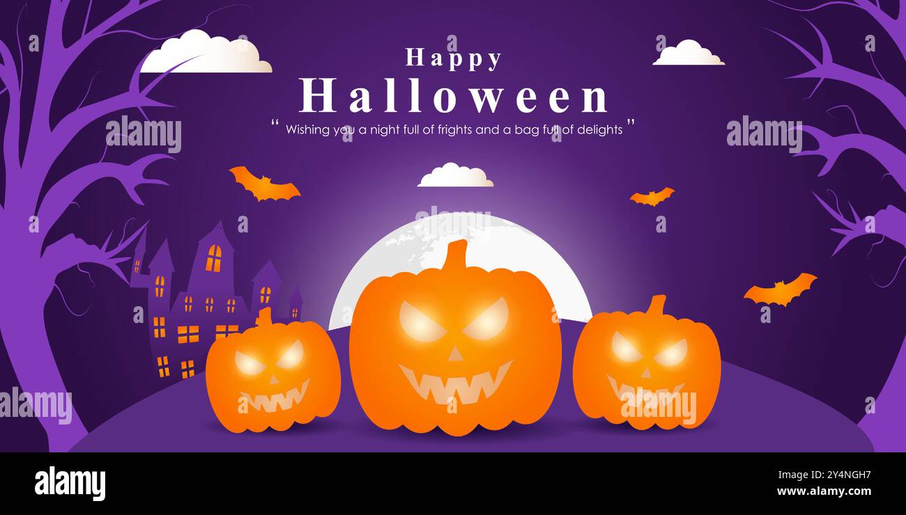 Vector illustration of Happy Halloween social media feed template Stock ...