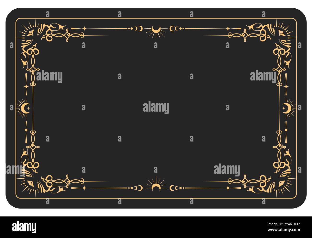 Mystic ornamental frame border, tarot cards style frame, esoteric ...