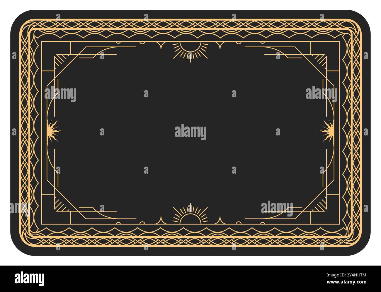 Magic style simple frame with ornate elegant border, mystic banner in ...