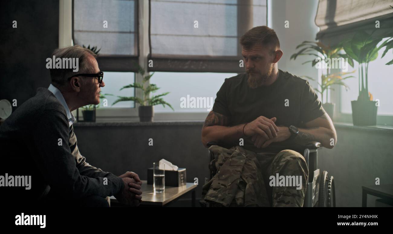 Military man in wheelchair talks, shares traumatic experience and ...