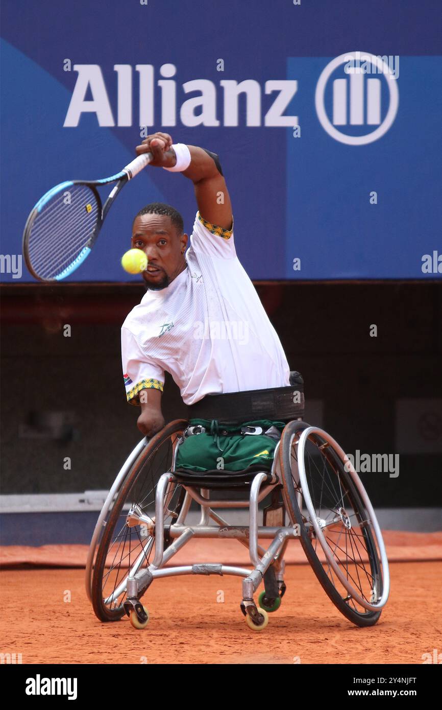 Lucas Sithole of South Africa in the mens quad wheelchair tennis ...