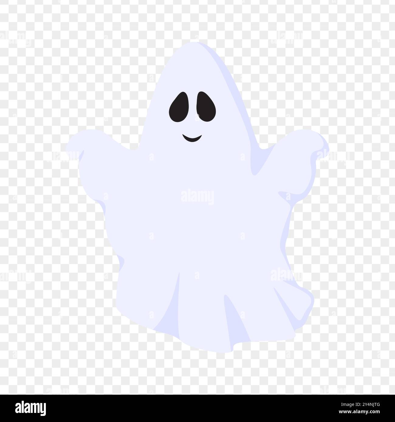 Vector illustration of Halloween ghost on transparent background Stock ...