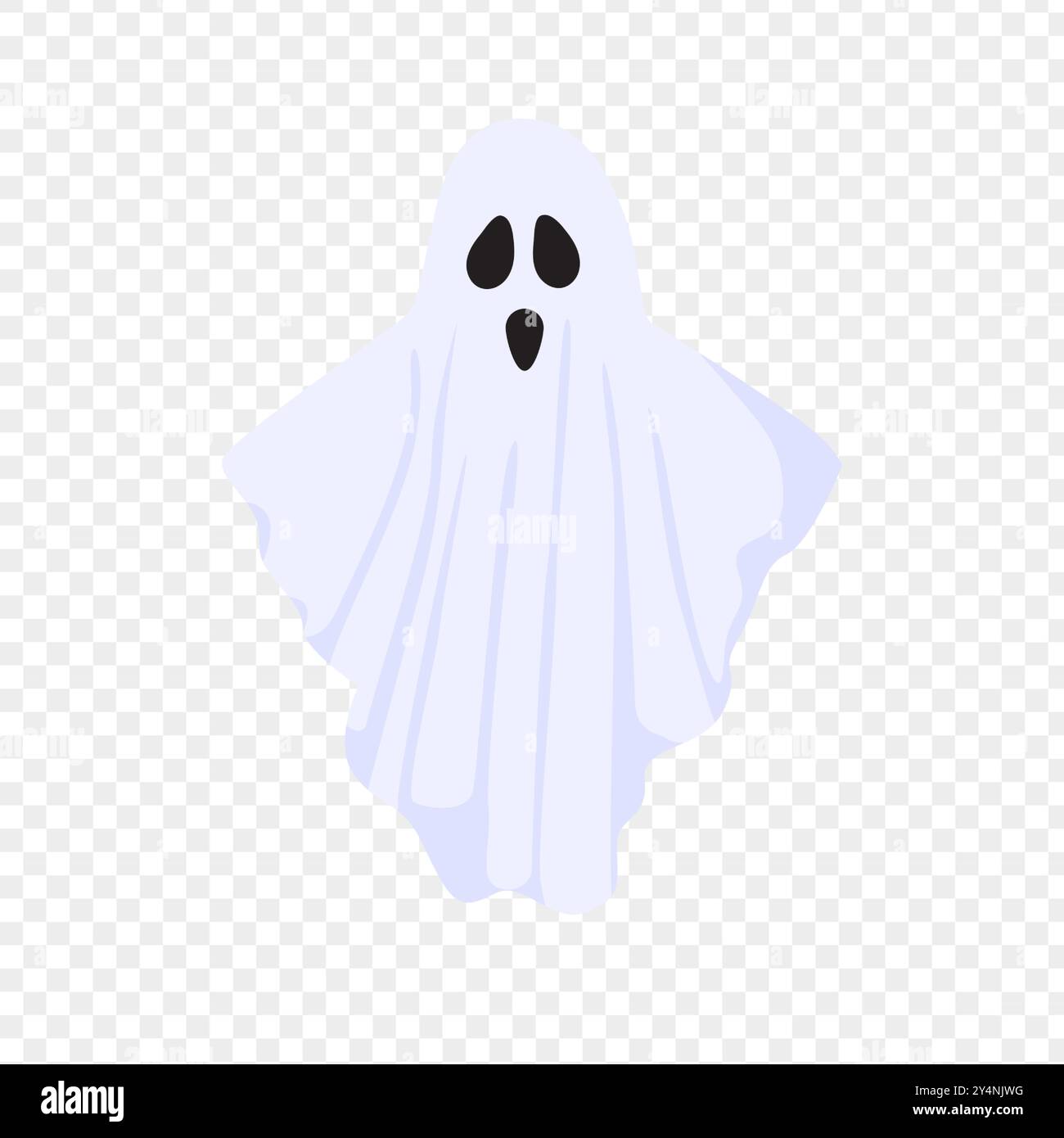 Vector illustration of Halloween ghost on transparent background Stock ...