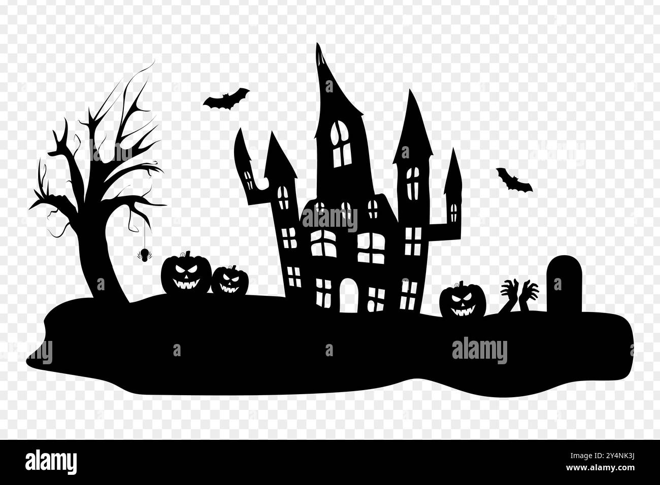 Ghost on background bats Stock Vector Images - Alamy