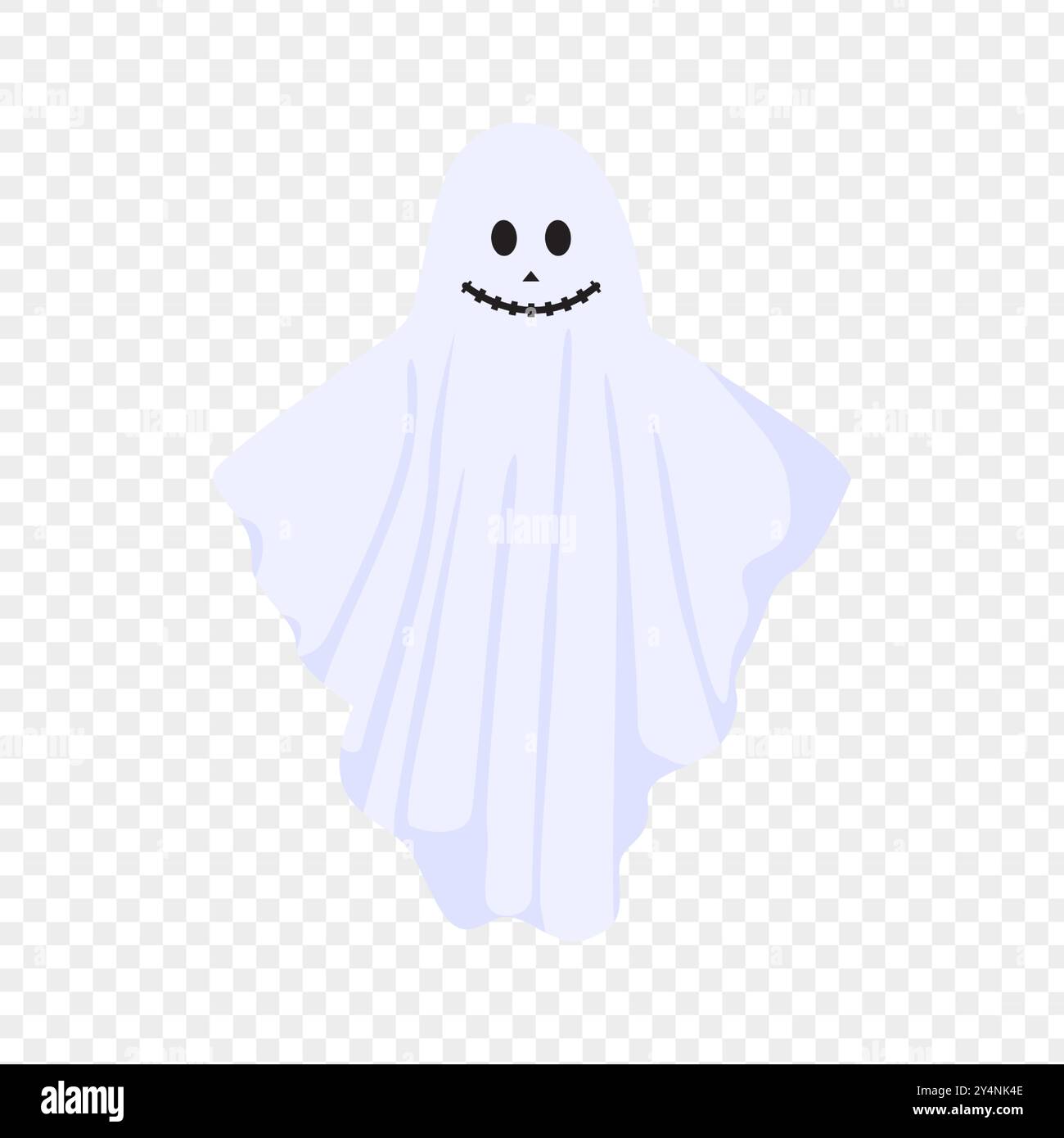 Vector illustration of Halloween ghost on transparent background Stock ...