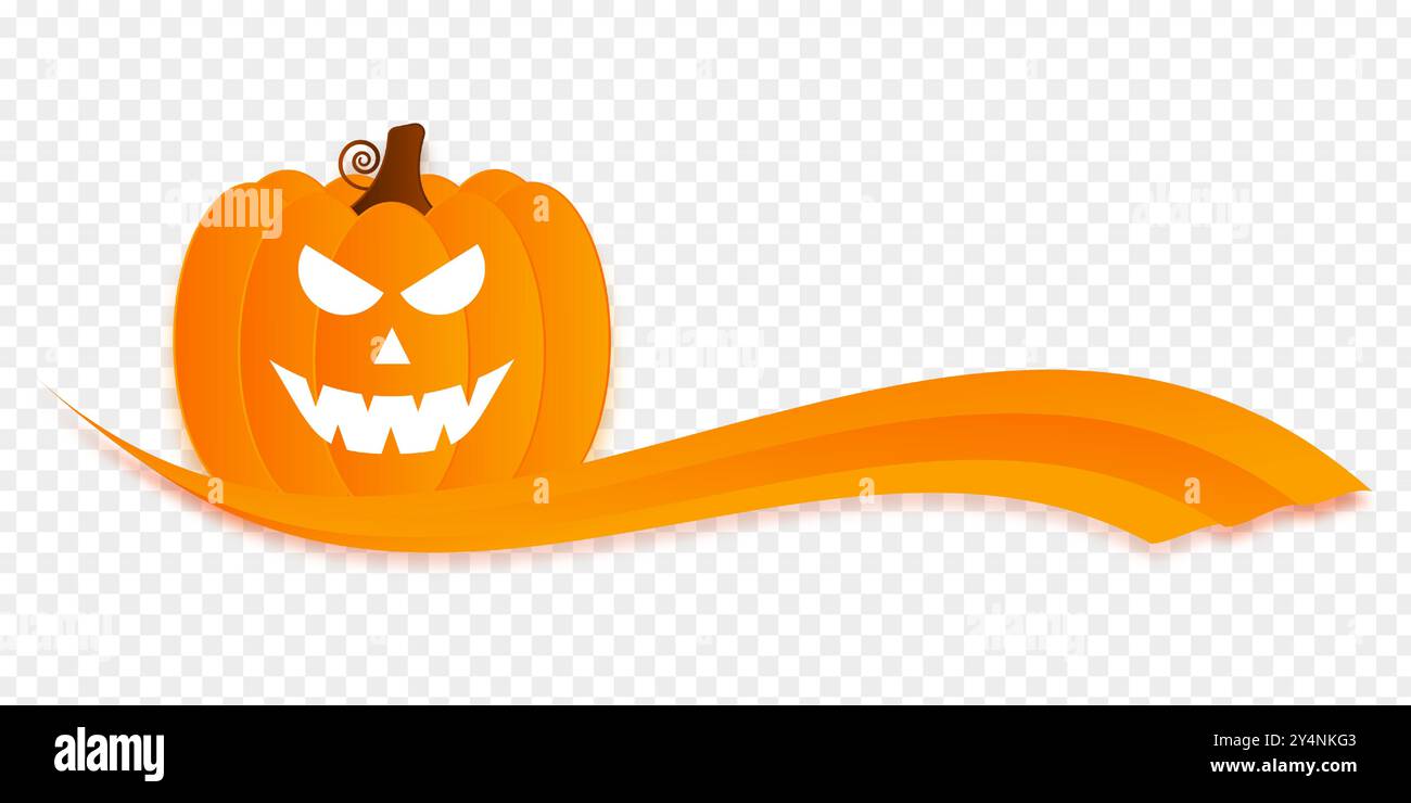 Vector illustration of Halloween pumpkin with wave pattern on ...