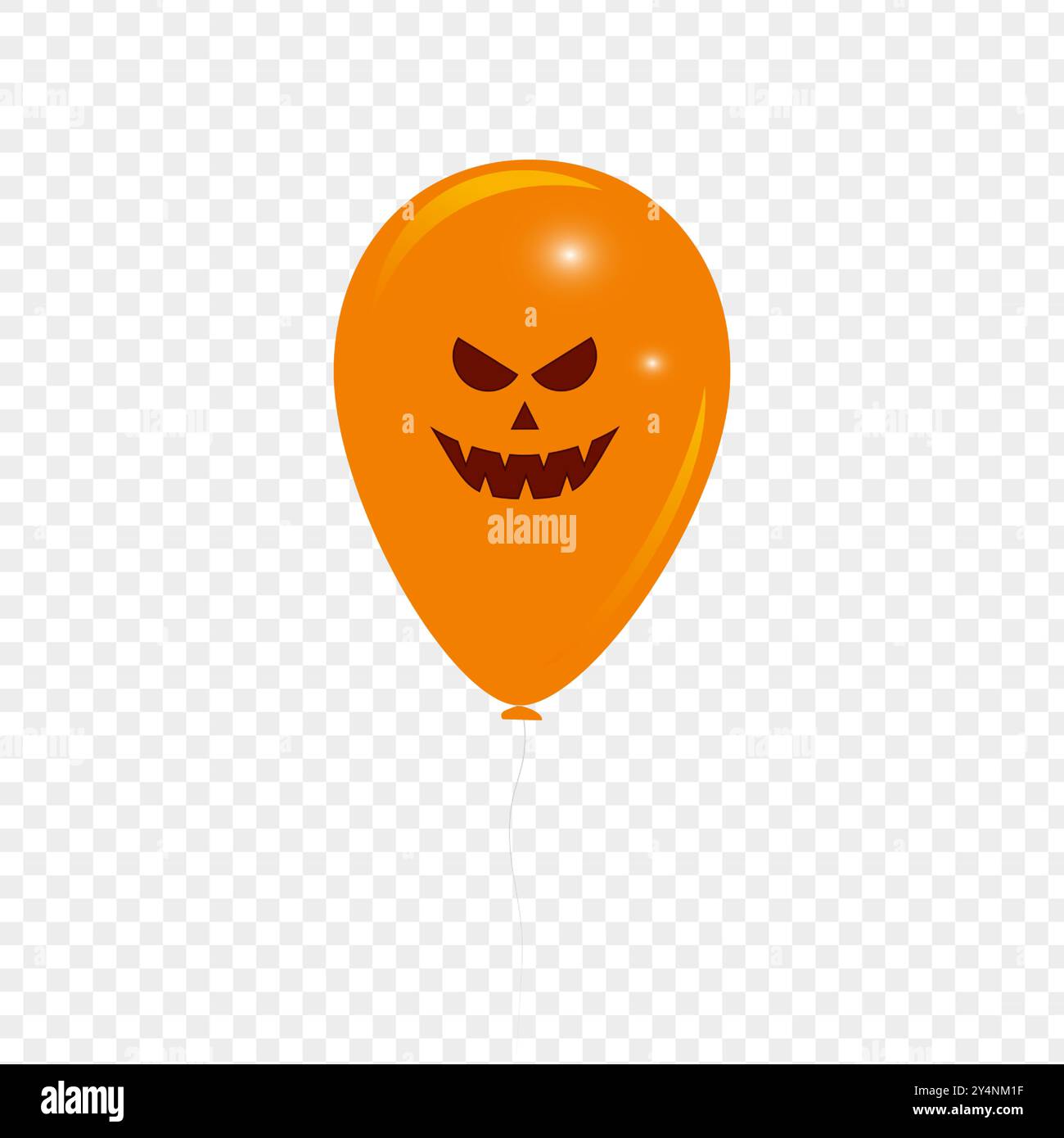 Vector illustration of Balloon with scary facial expression on ...