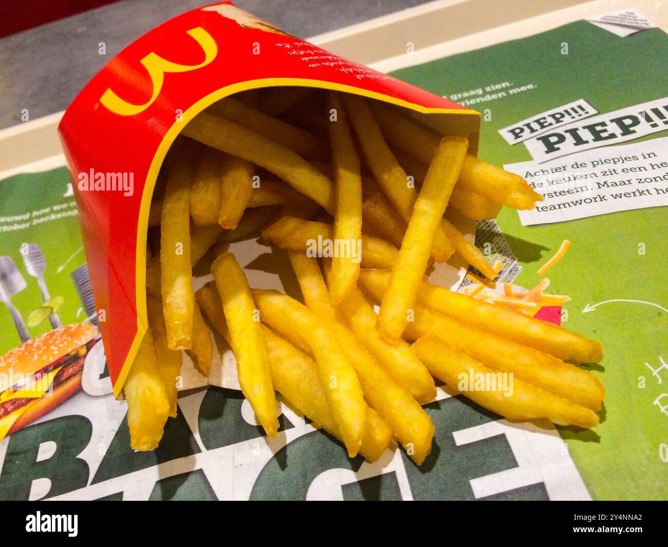 A carton of French Fries at McDonalds restaurant. Rotterdam ...