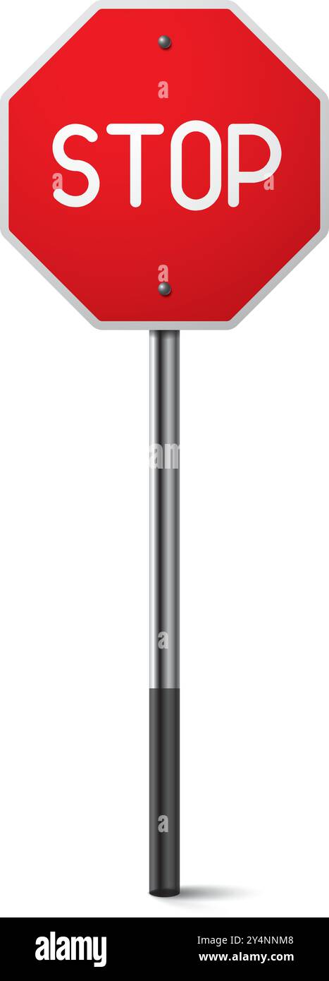 Realistic traffic sign on metal column Stock Vector Image & Art - Alamy