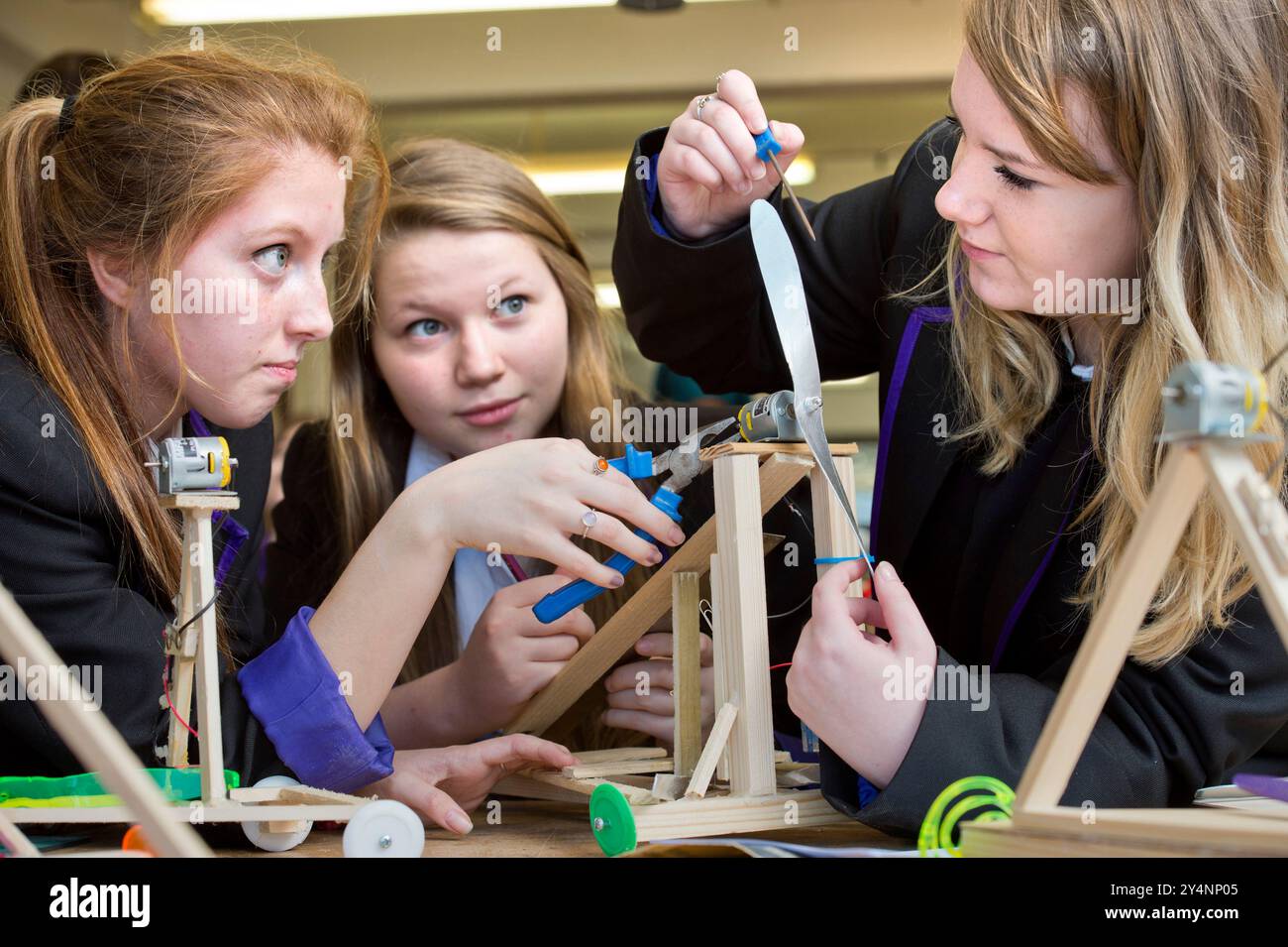 A Design and Technology class at at a girls' school, UK Stock Photo - Alamy