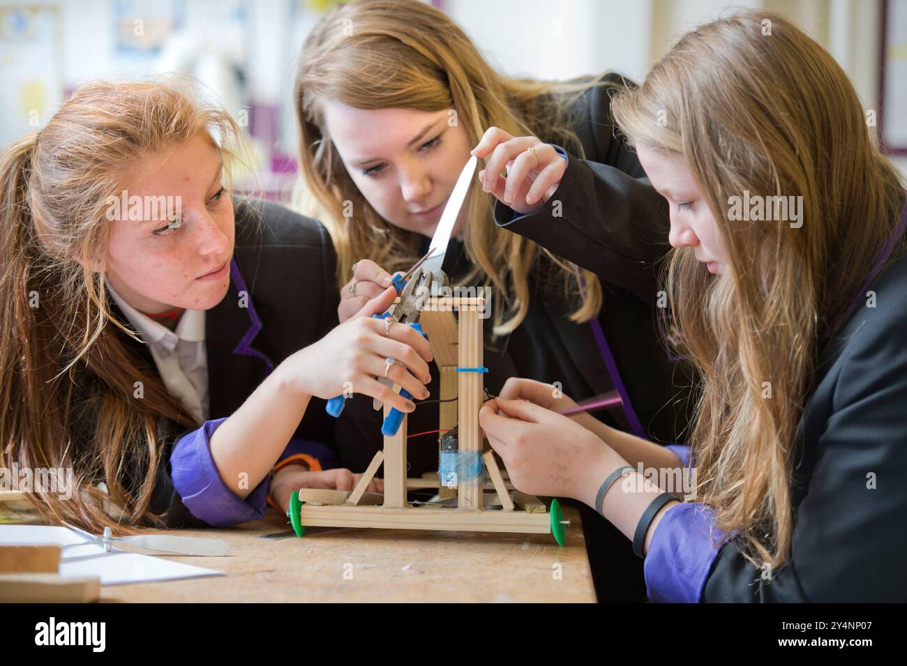 A Design and Technology class at at a girls' school, UK Stock Photo - Alamy