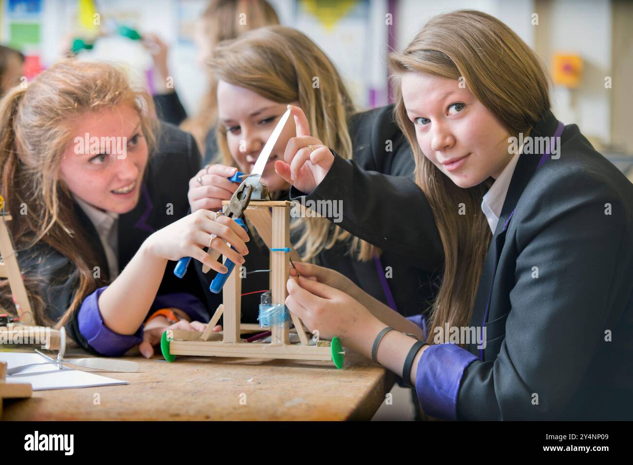 A Design and Technology class at at a girls' school, UK Stock Photo - Alamy