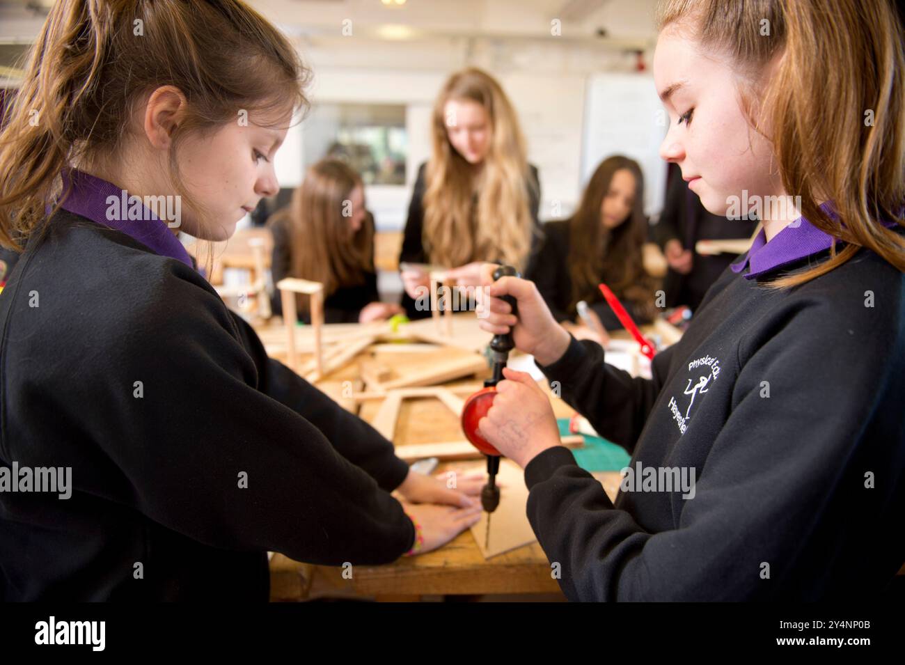A Design and Technology class at at a girls' school, UK Stock Photo - Alamy