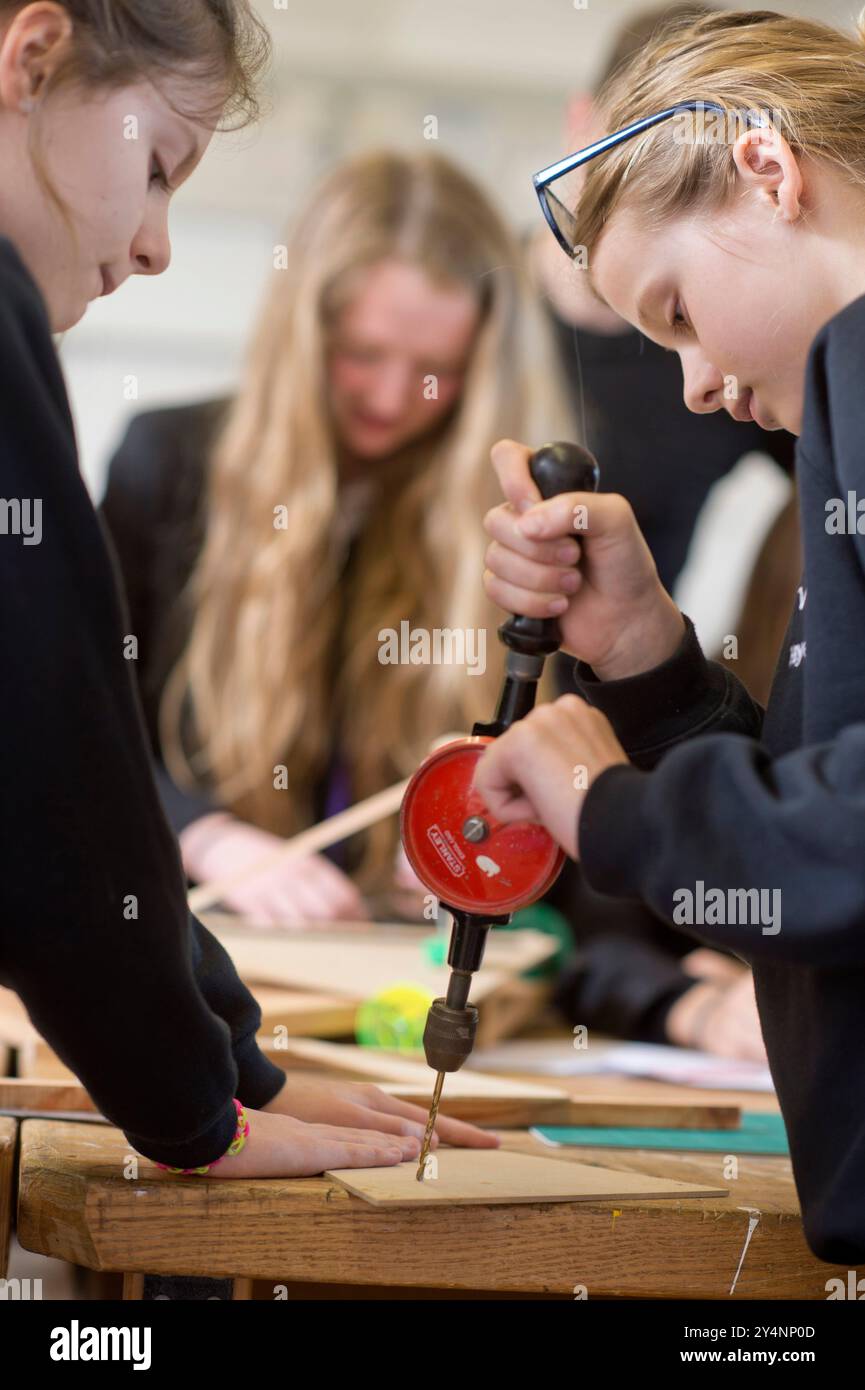 A Design and Technology class at at a girls' school, UK Stock Photo - Alamy
