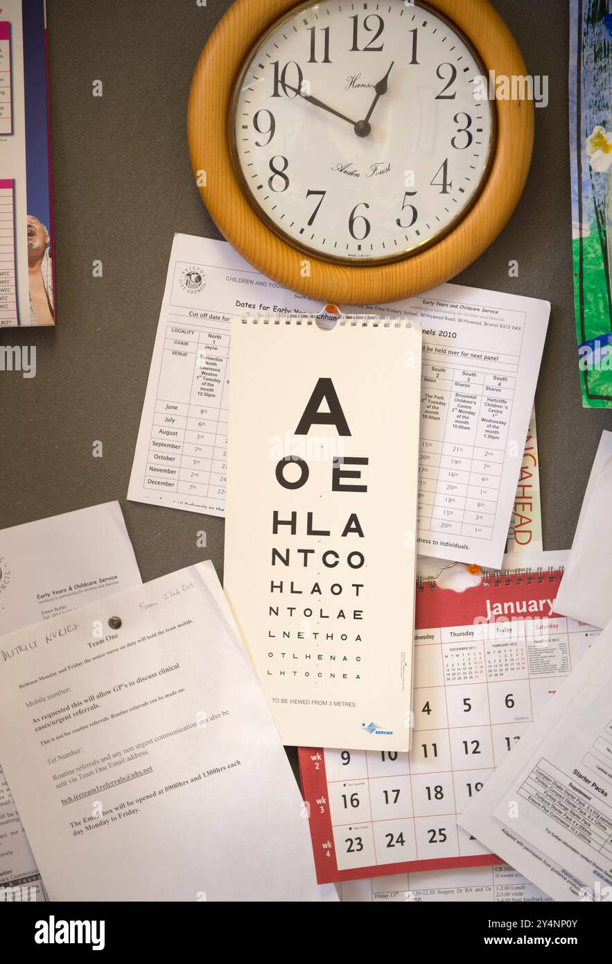 Eye test chart in a Doctor's surgery, UK Stock Photo - Alamy