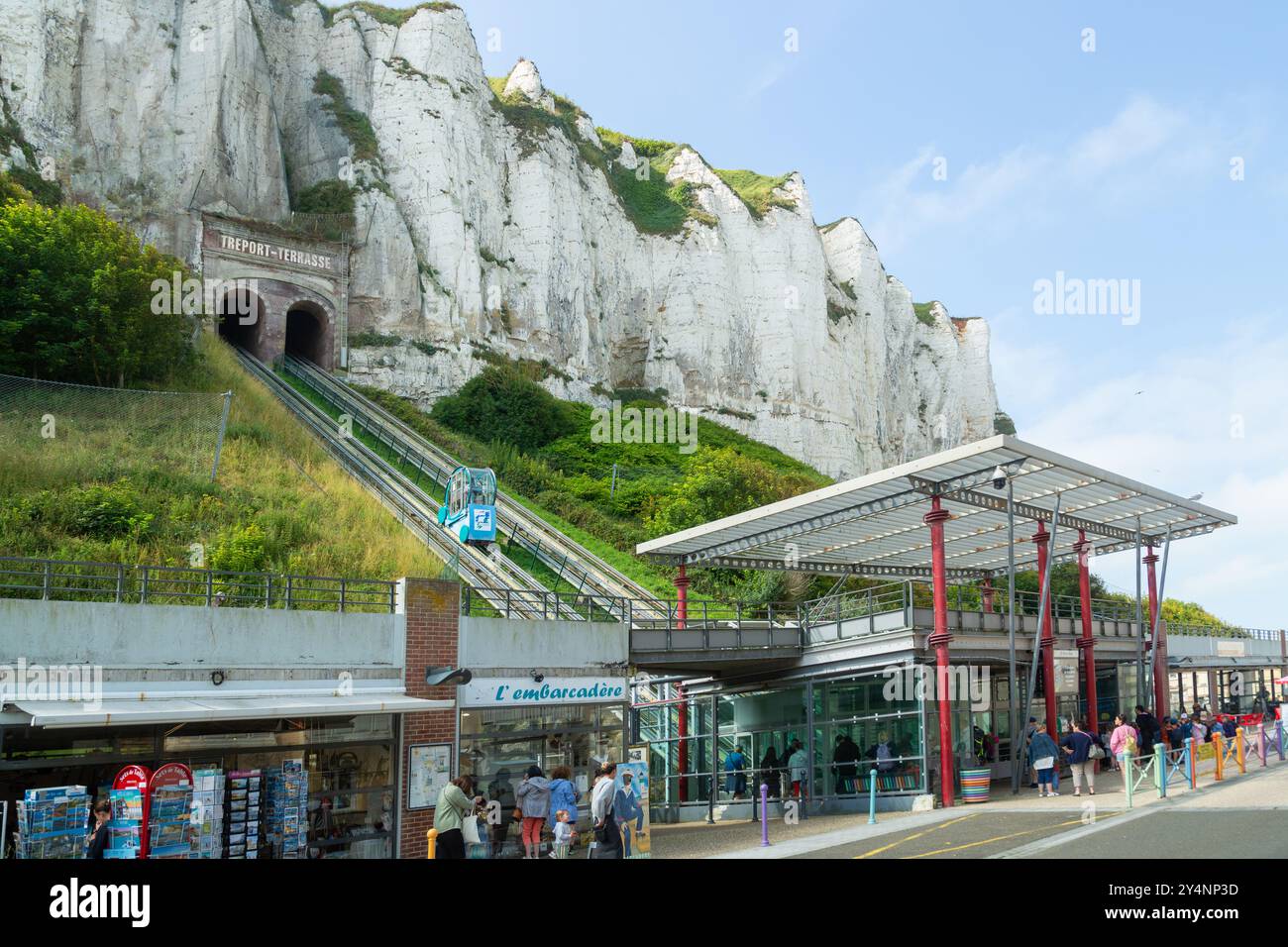 The funicular railway station at Le Tréport, Normandy, France Stock ...
