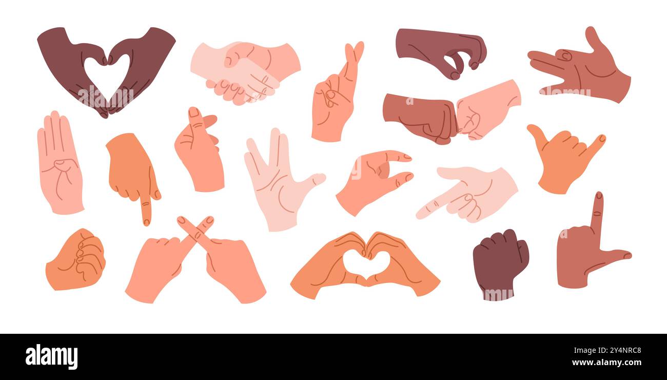 Different poses hands isolated gestures hi-res stock photography and ...