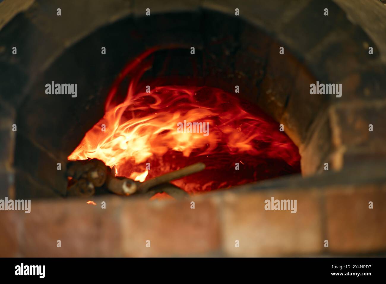 pizza traditional oven in open kitchen italian restaurant Stock Photo ...