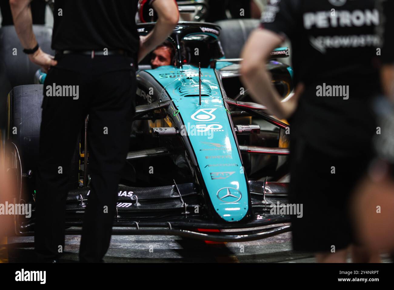 Mercedes AMG F1 Team special livery Petronas 50 years during the ...