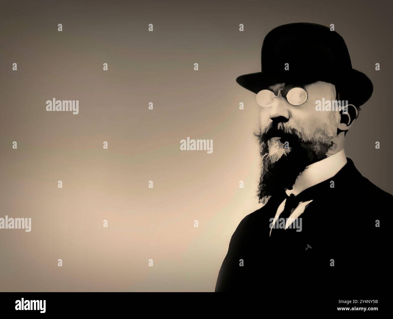 Erik Satie, 1866 – 1925, a French composer and pianist, portrait ...