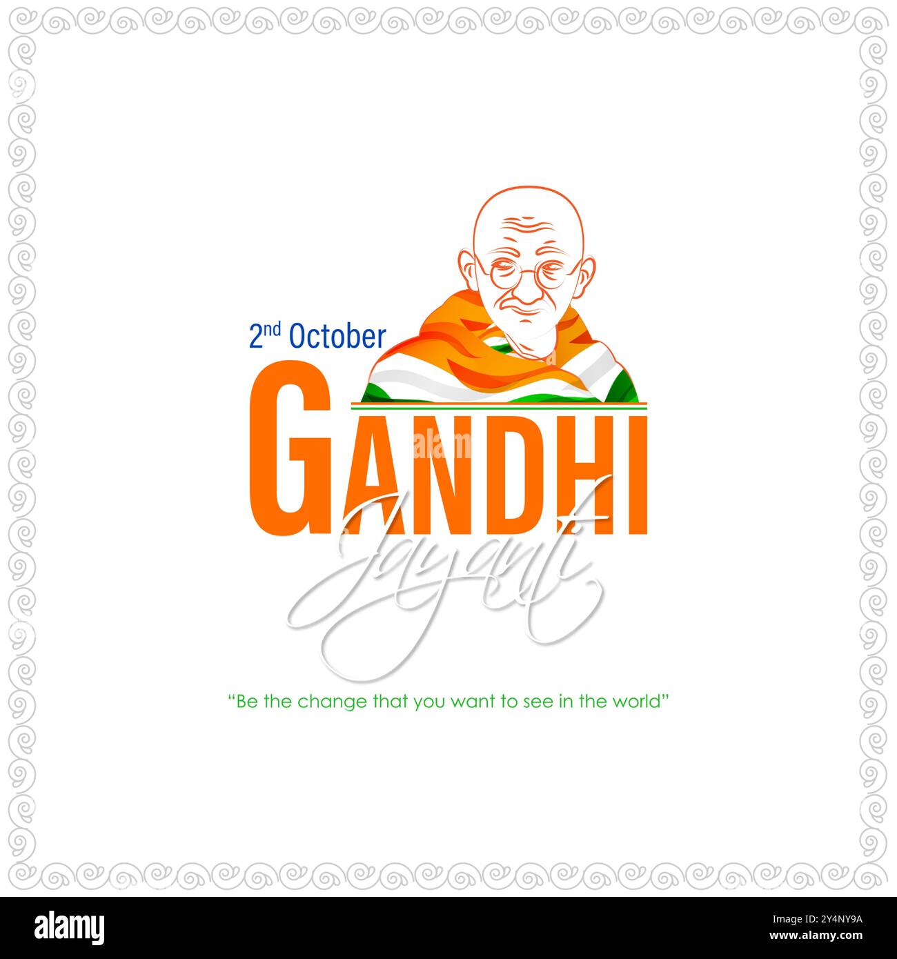 Vector illustration of Happy Gandhi Jayanti social media feed template ...