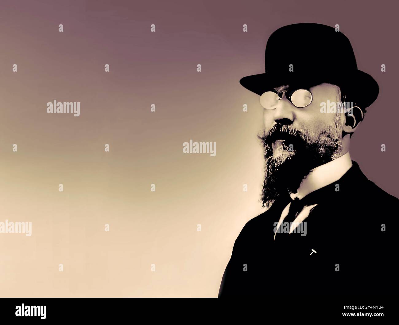 Erik Satie, 1866 – 1925, a French composer and pianist, portrait ...