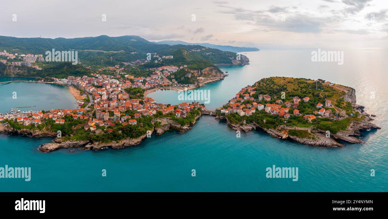 Beautiful cityscape on the mountains over Black-sea, Amasra. Amasra ...