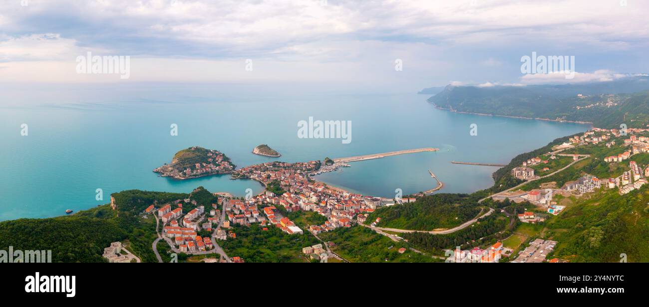 Beautiful cityscape on the mountains over Black-sea, Amasra. Amasra ...