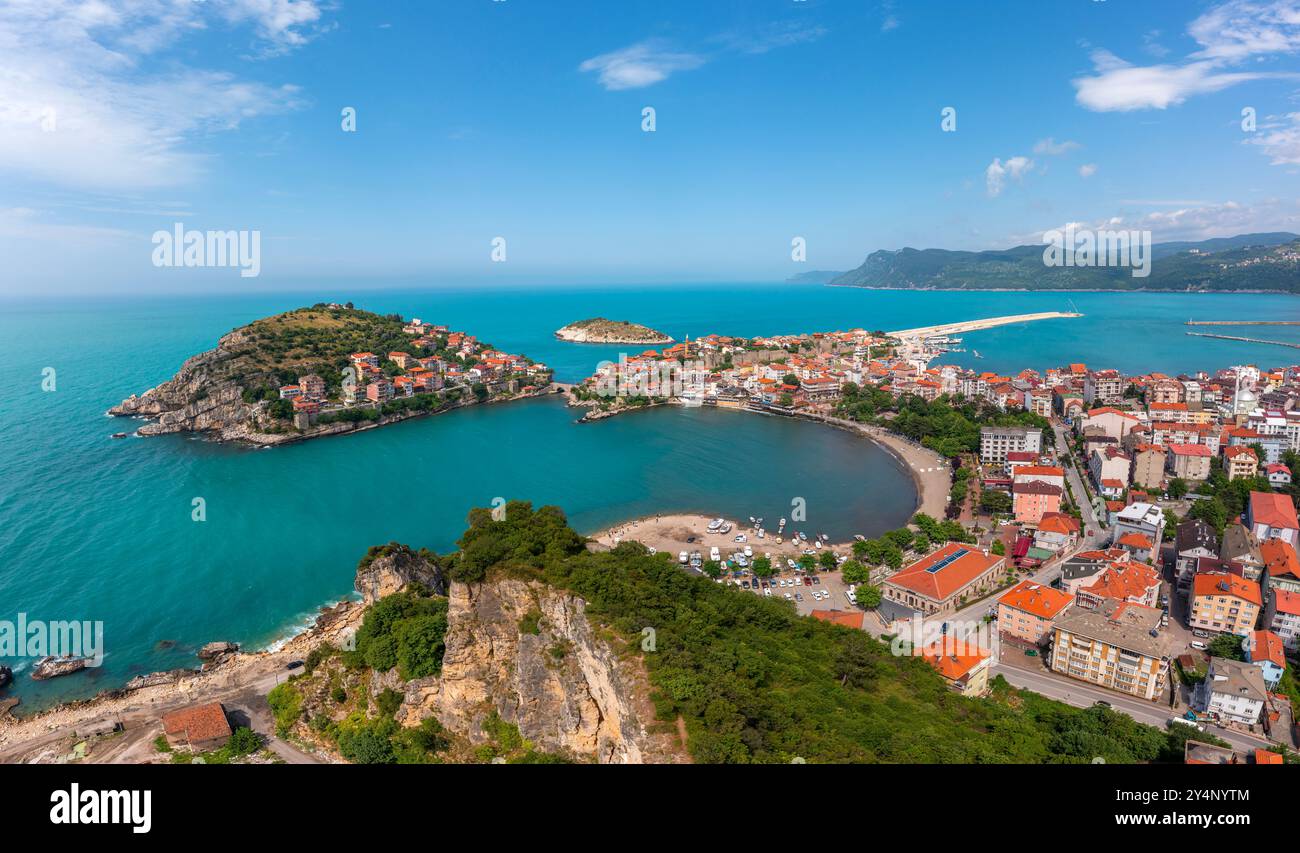 Beautiful cityscape on the mountains over Black-sea, Amasra. Amasra ...