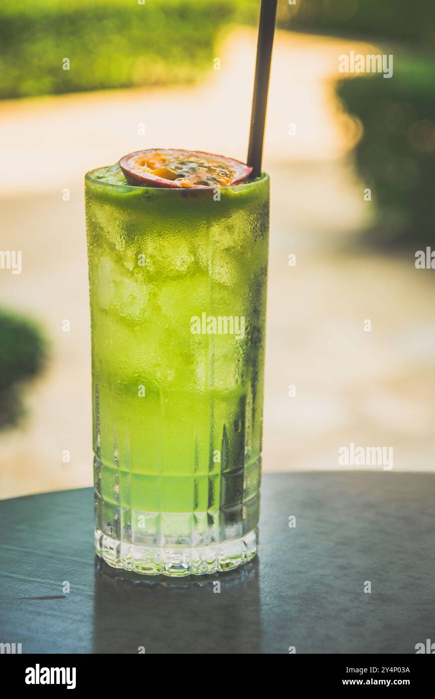 a cocktail made from Vodka, Blue Curacao, Lychee Liquer, passion fruit ...