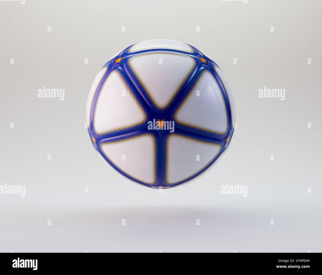 A modern generic moulded soccer football with a color pattern and ...