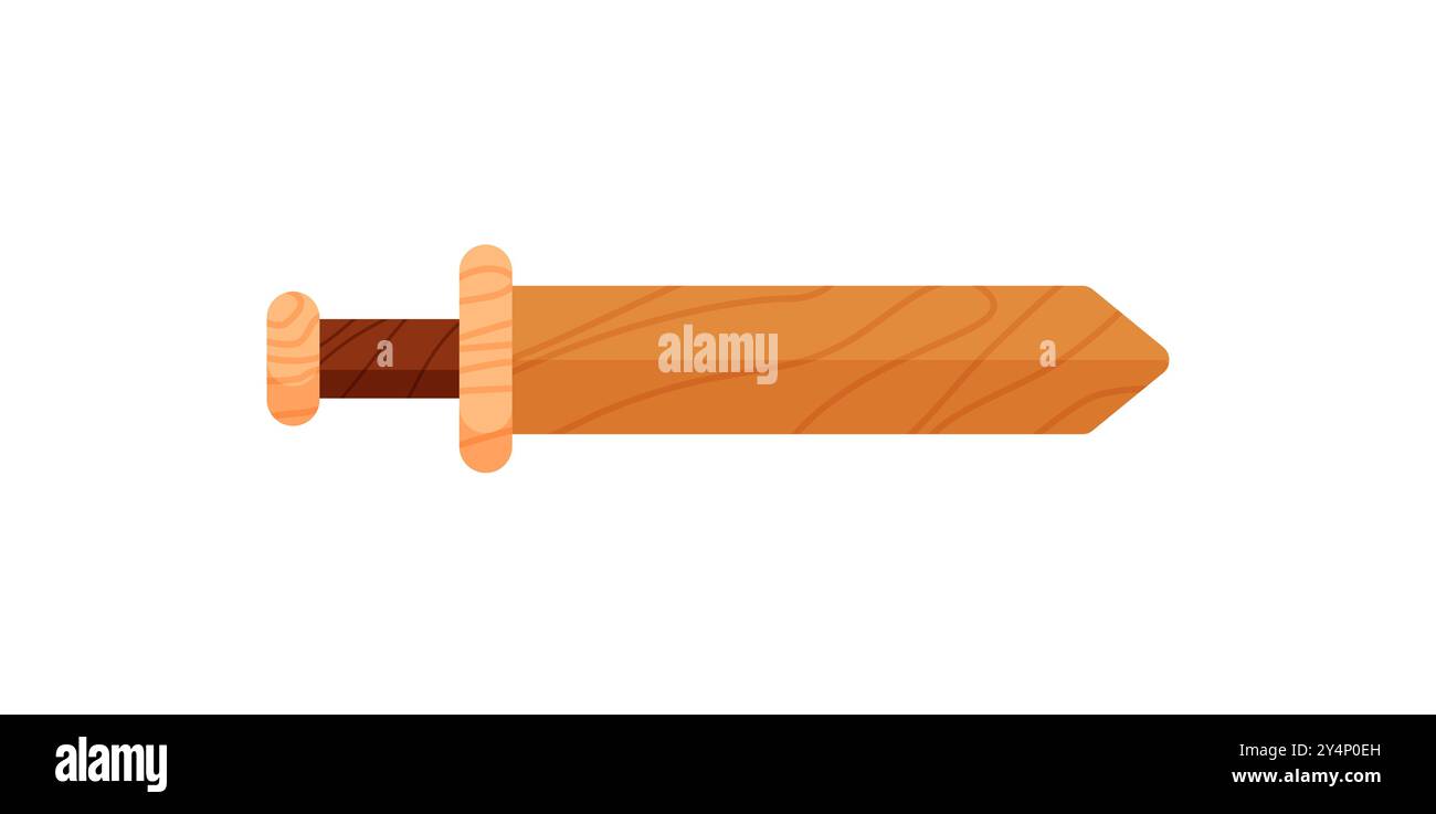 Vector image of a wooden toy sword, perfect for kids imaginative play ...