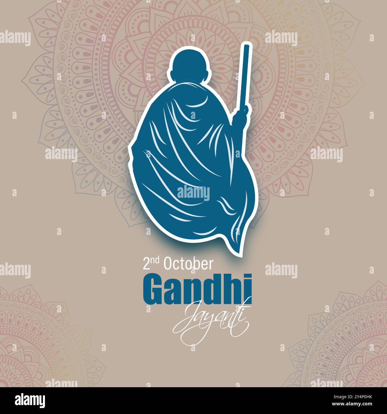 Vector illustration of Happy Gandhi Jayanti social media feed template ...