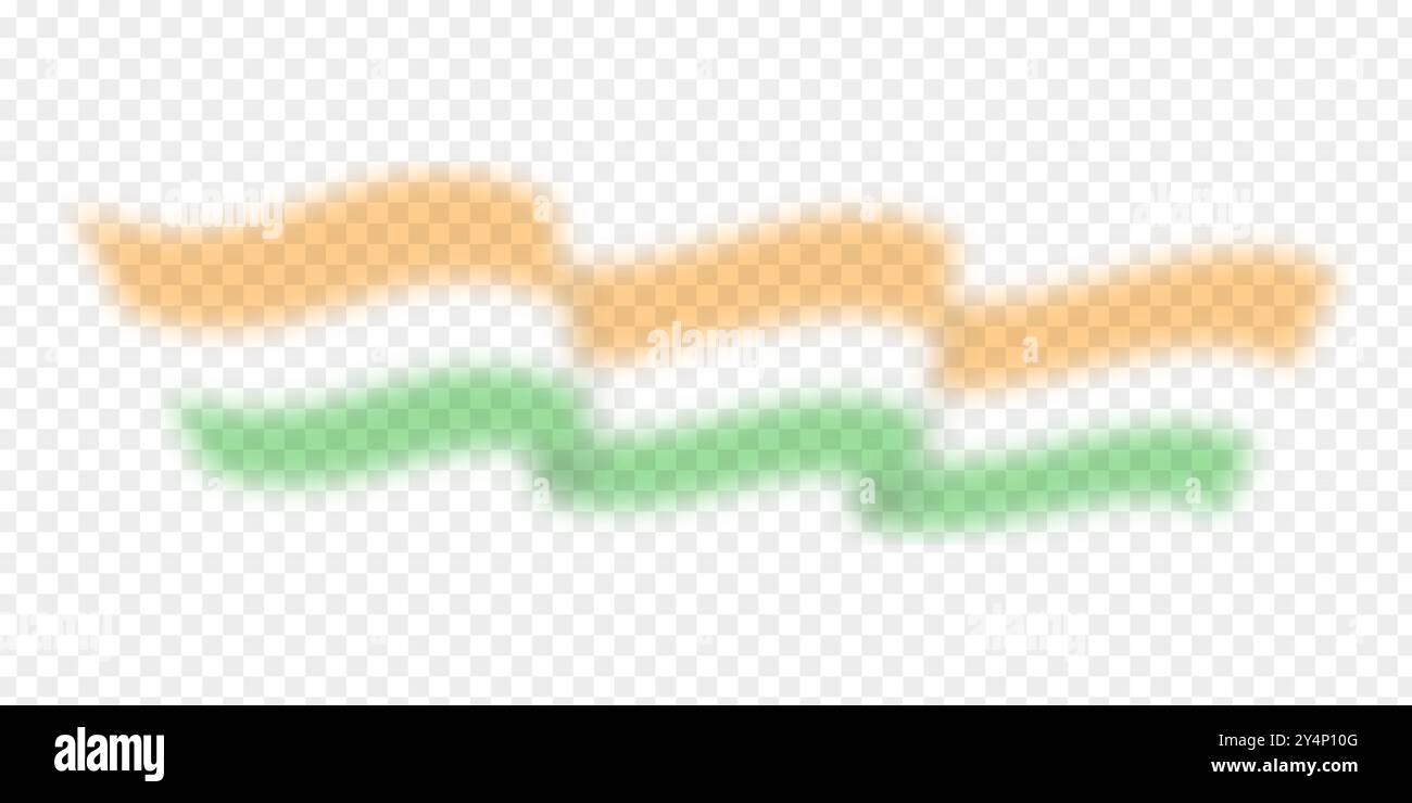 Vector illustration of wavy blur India flag on transparent background ...