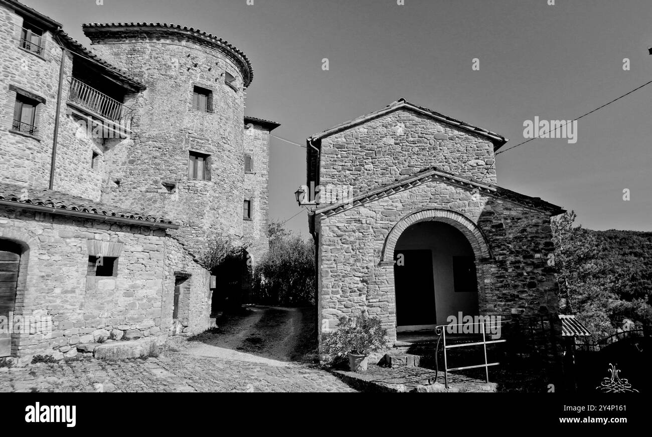 Ancient medieval village of Monterone. Province of Arezzo. Tuscany ...