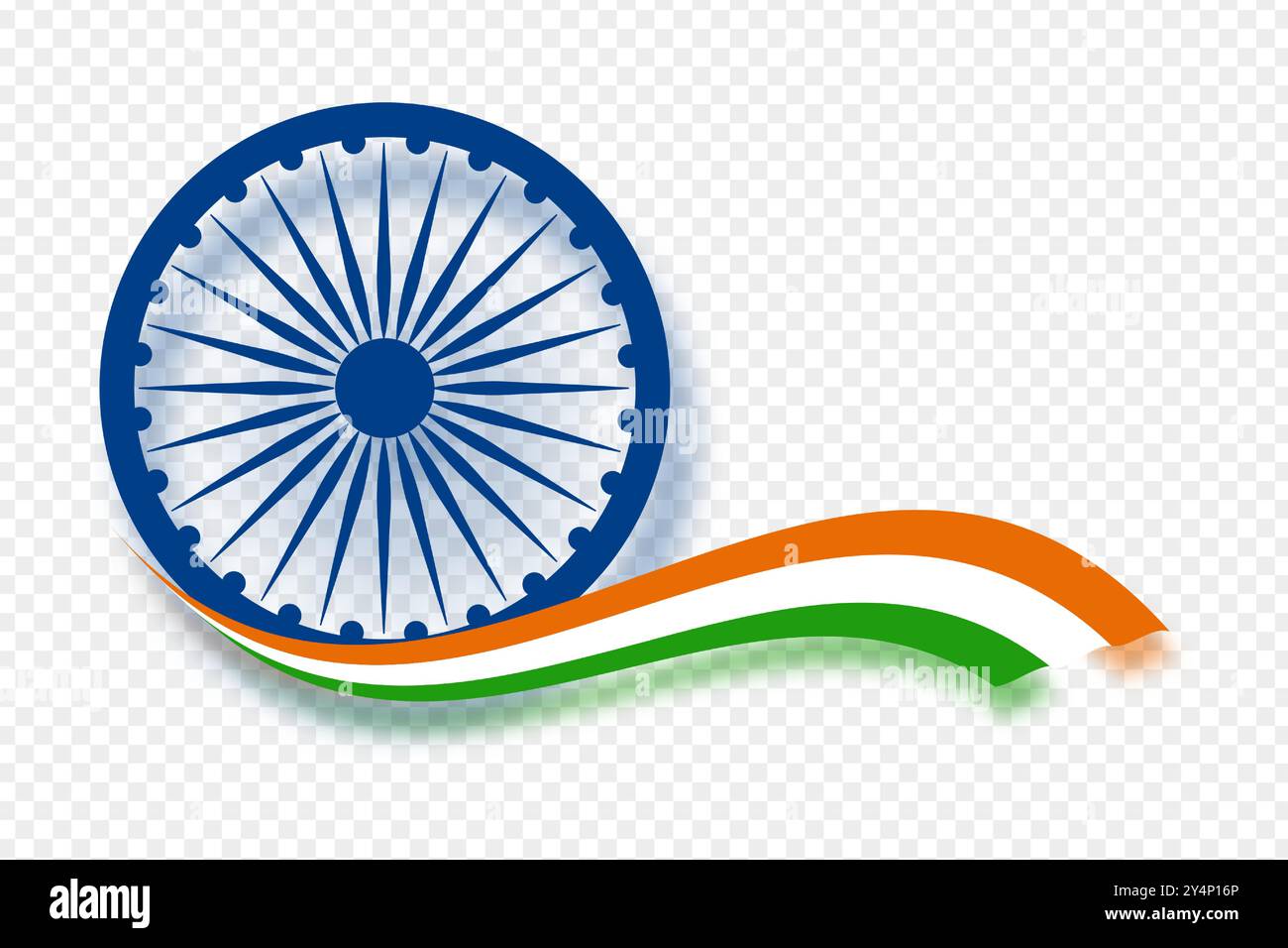 Vector illustration of wavy India flag with Ashoka Chakra on ...