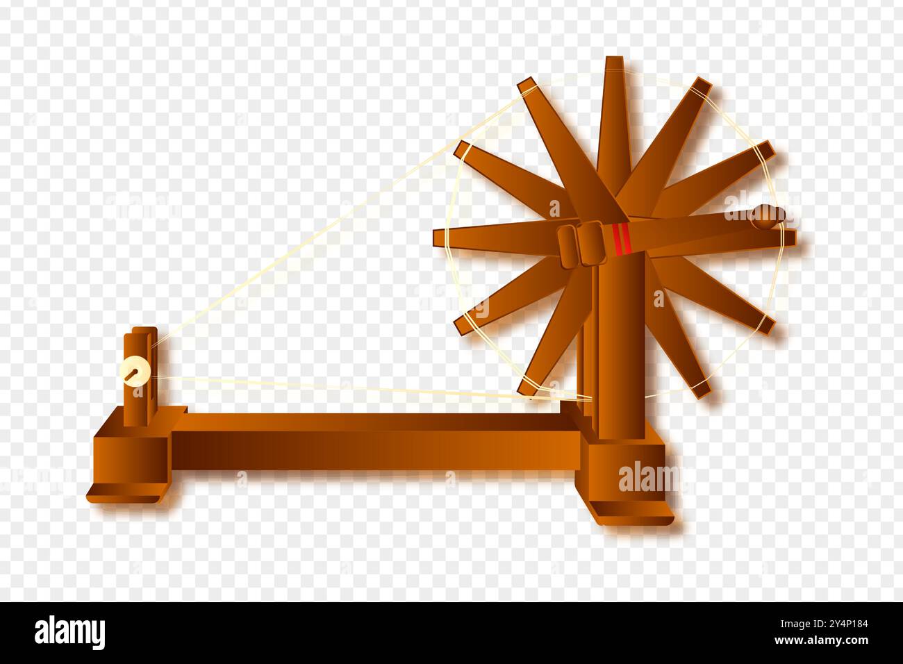 Vector illustration of Gandhi charkha on transparent background Stock ...