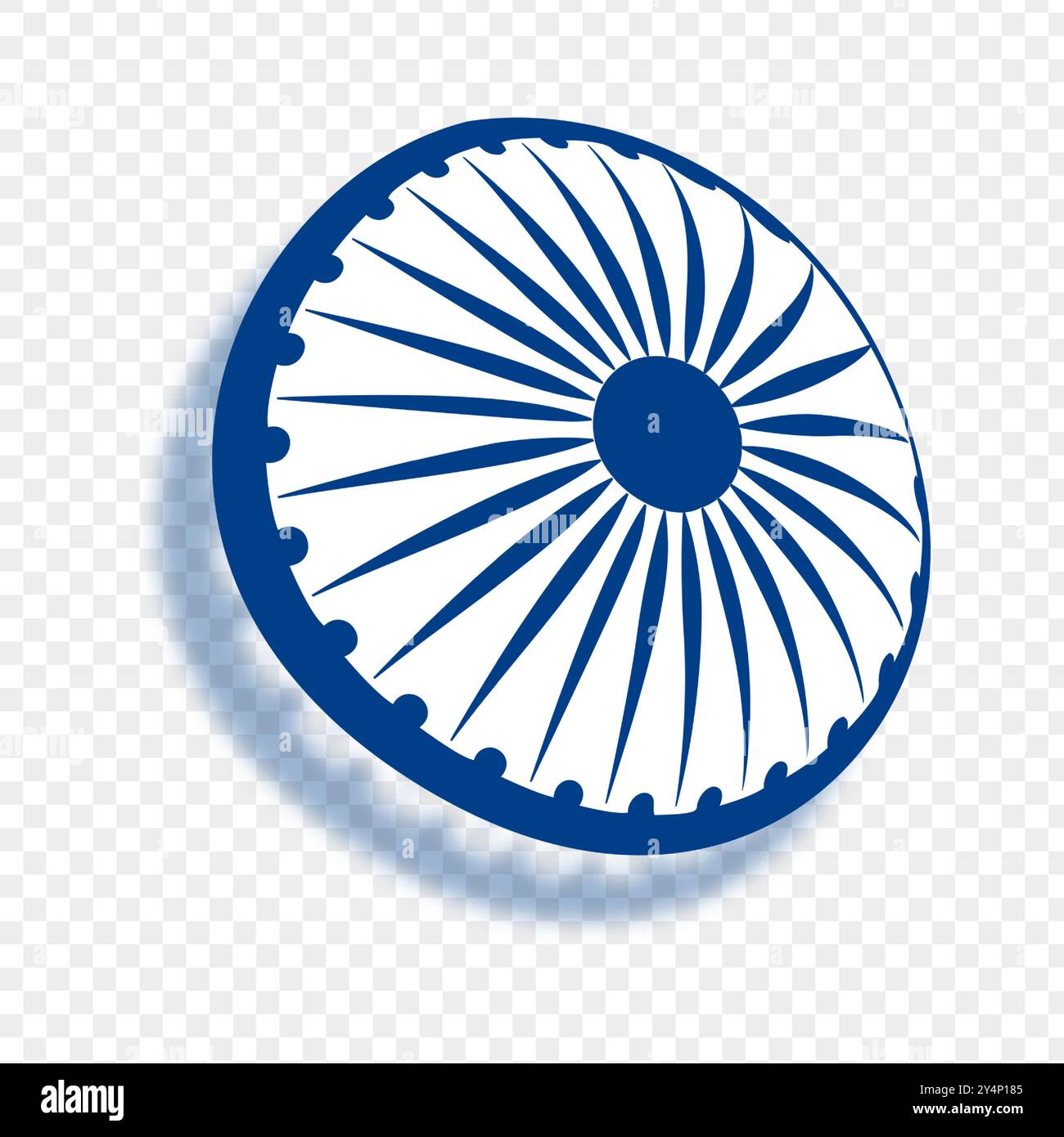 Vector illustration of Indian flag Ashoka Chakra with shadow on ...