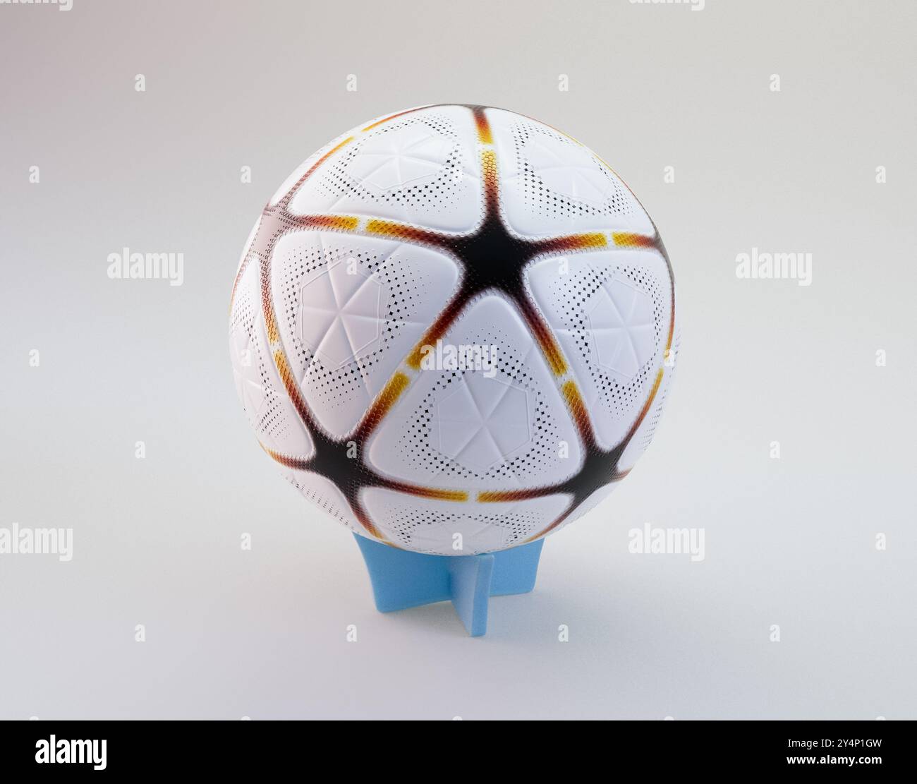 A modern generic moulded soccer football with a color pattern and ...