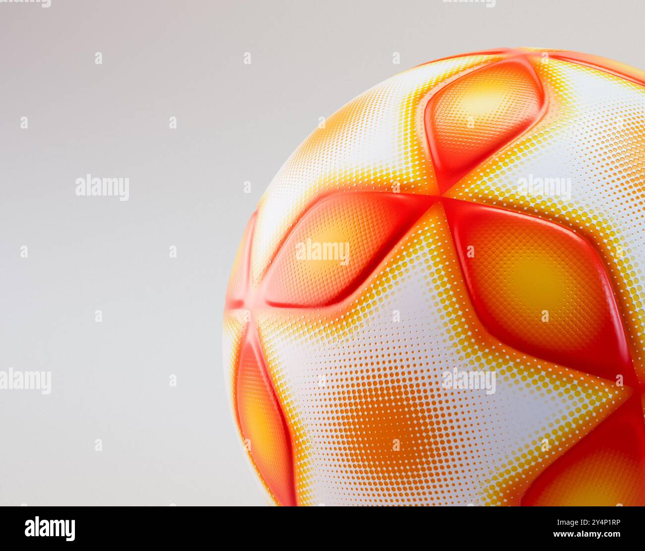 A closeup section of a modern generic moulded soccer football with a ...