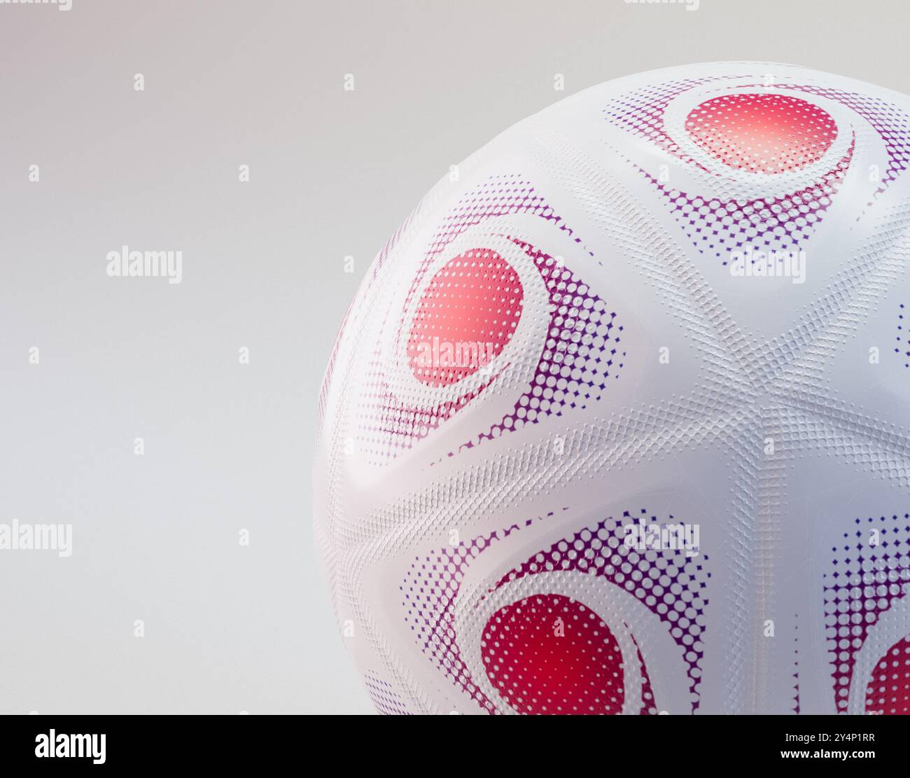 A closeup section of a modern generic moulded soccer football with a ...