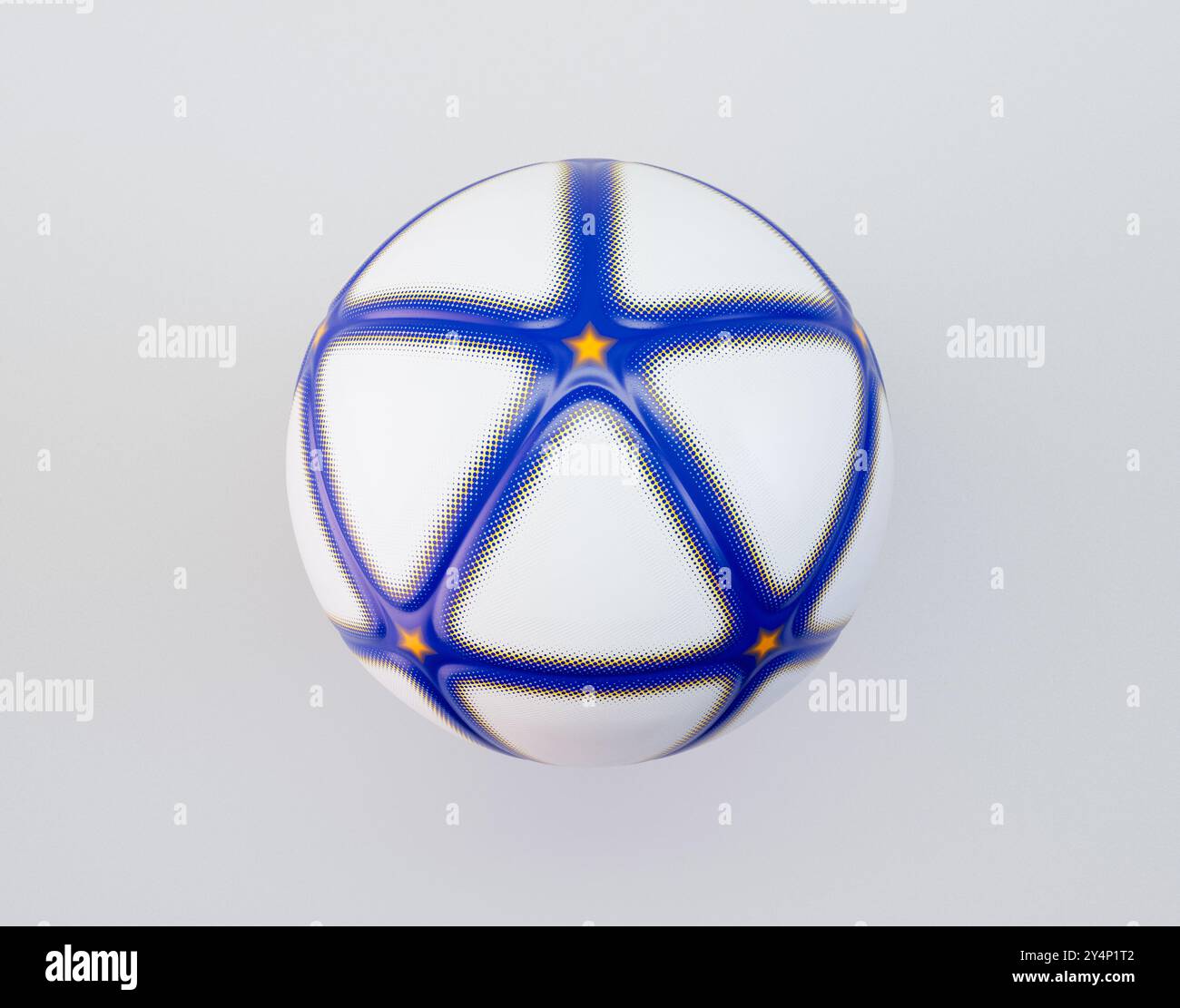 A modern generic moulded soccer football with a color pattern and ...