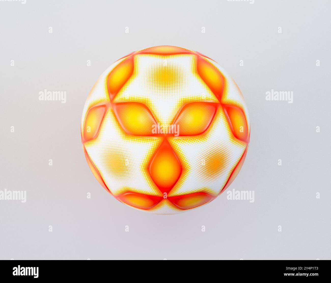 A modern generic moulded soccer football with a color pattern and ...